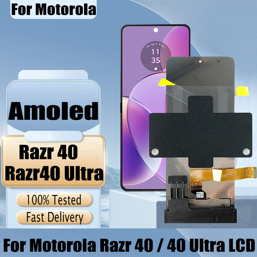 Pop AMOLED Para Motorola Razr 40 LCD XT2323-1 Display Dobrável Tela De ...