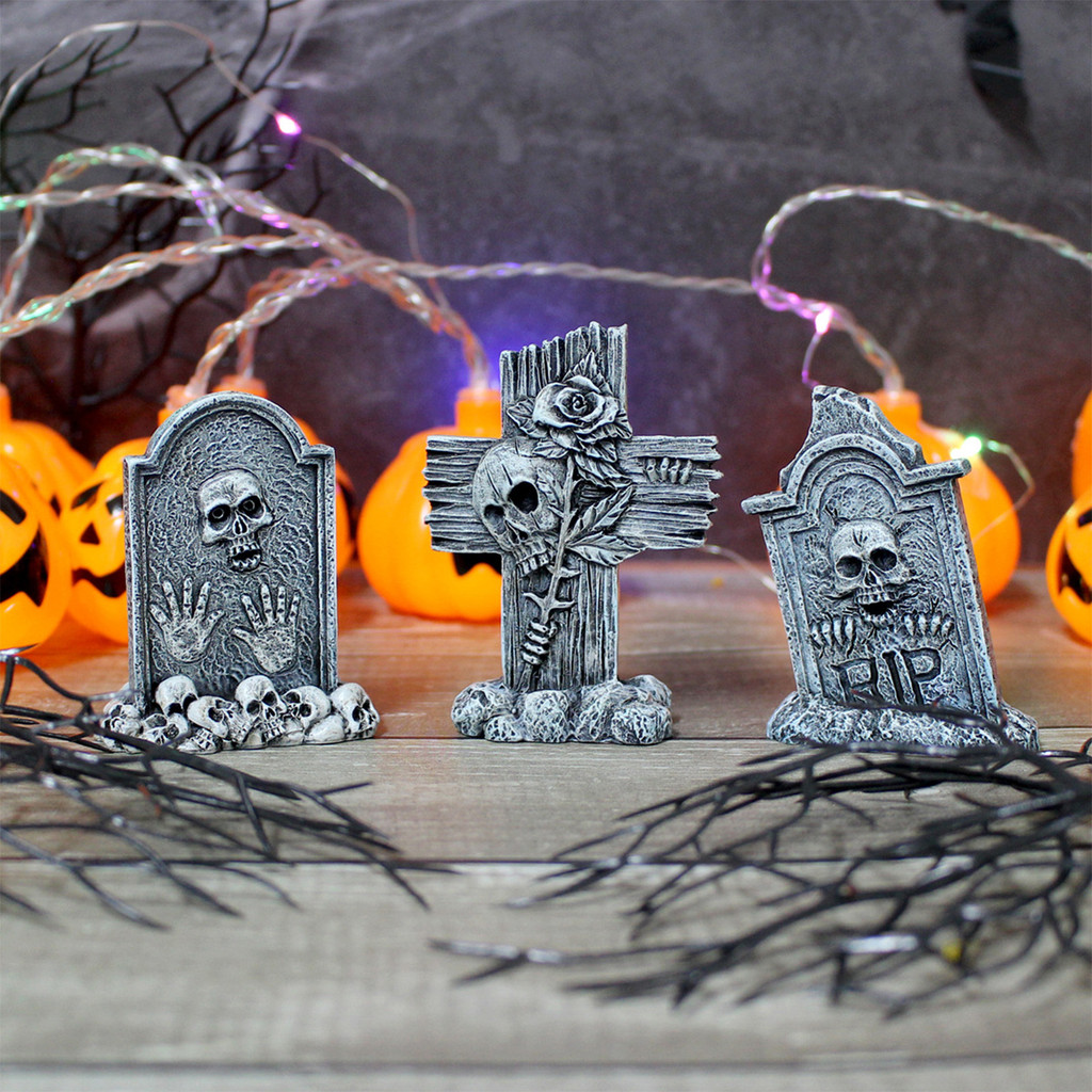 Layout De Cena De Câmara De Terror De Lápides Assustadoras De Halloween ...