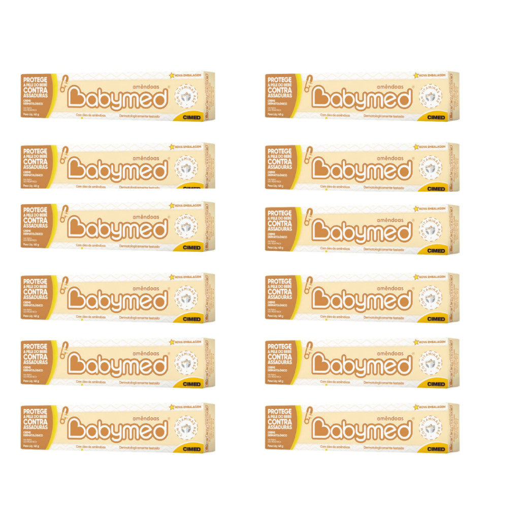Kit C/12 Pomadas Babymed Amendoas 40 G | Shopee Brasil