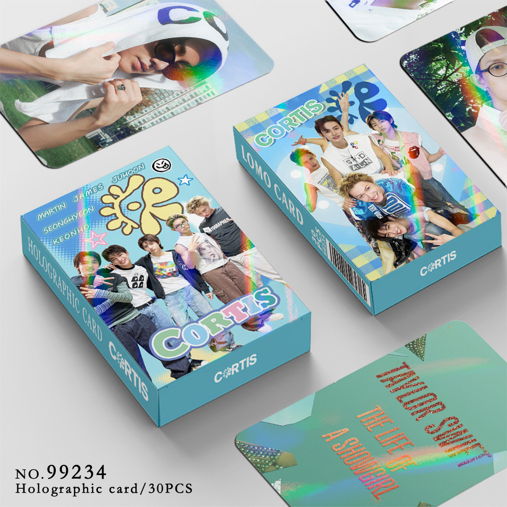 30-55pcs CORTIS Laser HOLOGRAPHIC Lomo Cards Cor Fora Das Linhas Álbum ...