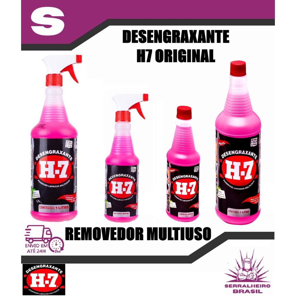 Desengraxante H7 Original Removedor Multiuso 500ML e 1 LT Uso Geral ...