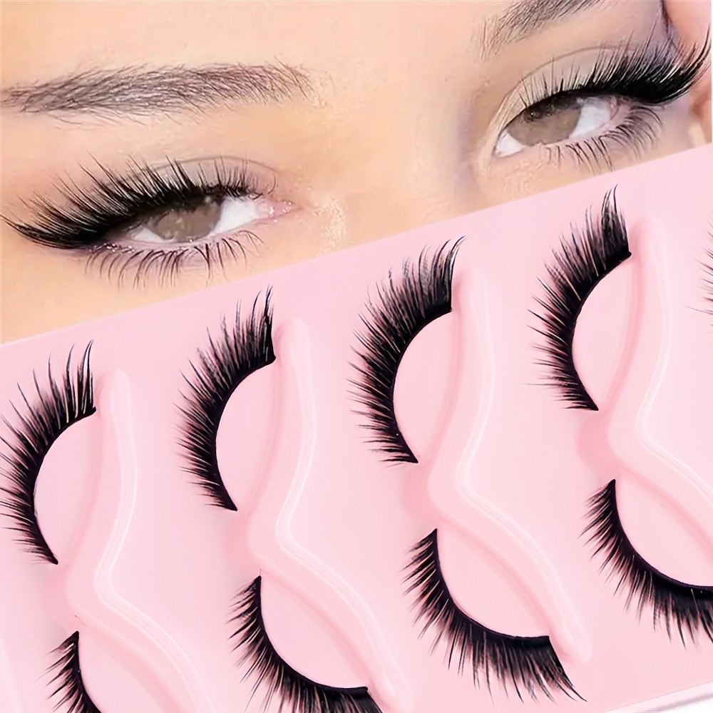 5 Pairs Of Natural Cat Eyelashes 3D Extensions 16MM | Shopee Brasil