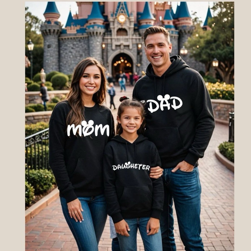 Moletom Disney Mom Dad Son Daughter- Viagem Orlando - Unissex ...