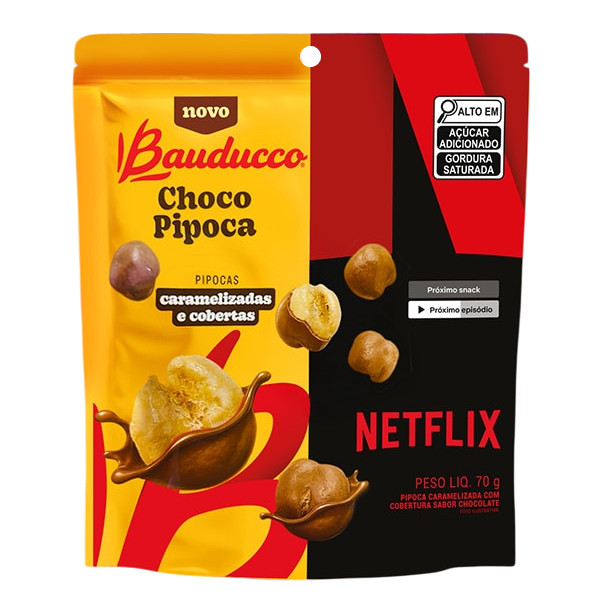Choco Pipoca Bauducco Netflix Pipocas Caramelizadas e Cobertas com ...