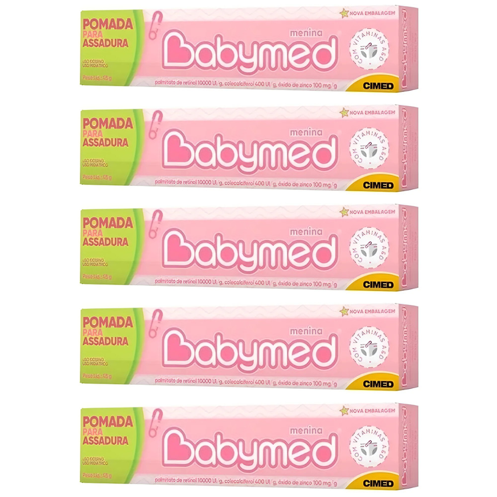 5un Pomada Para Assaduras Babymed Rosa Menina 45g - CIMED | Shopee Brasil