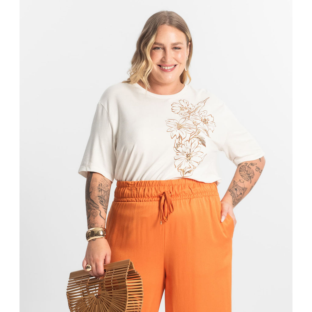 Blusa Feminina Manga Curta Secret Glam Bege | Shopee Brasil