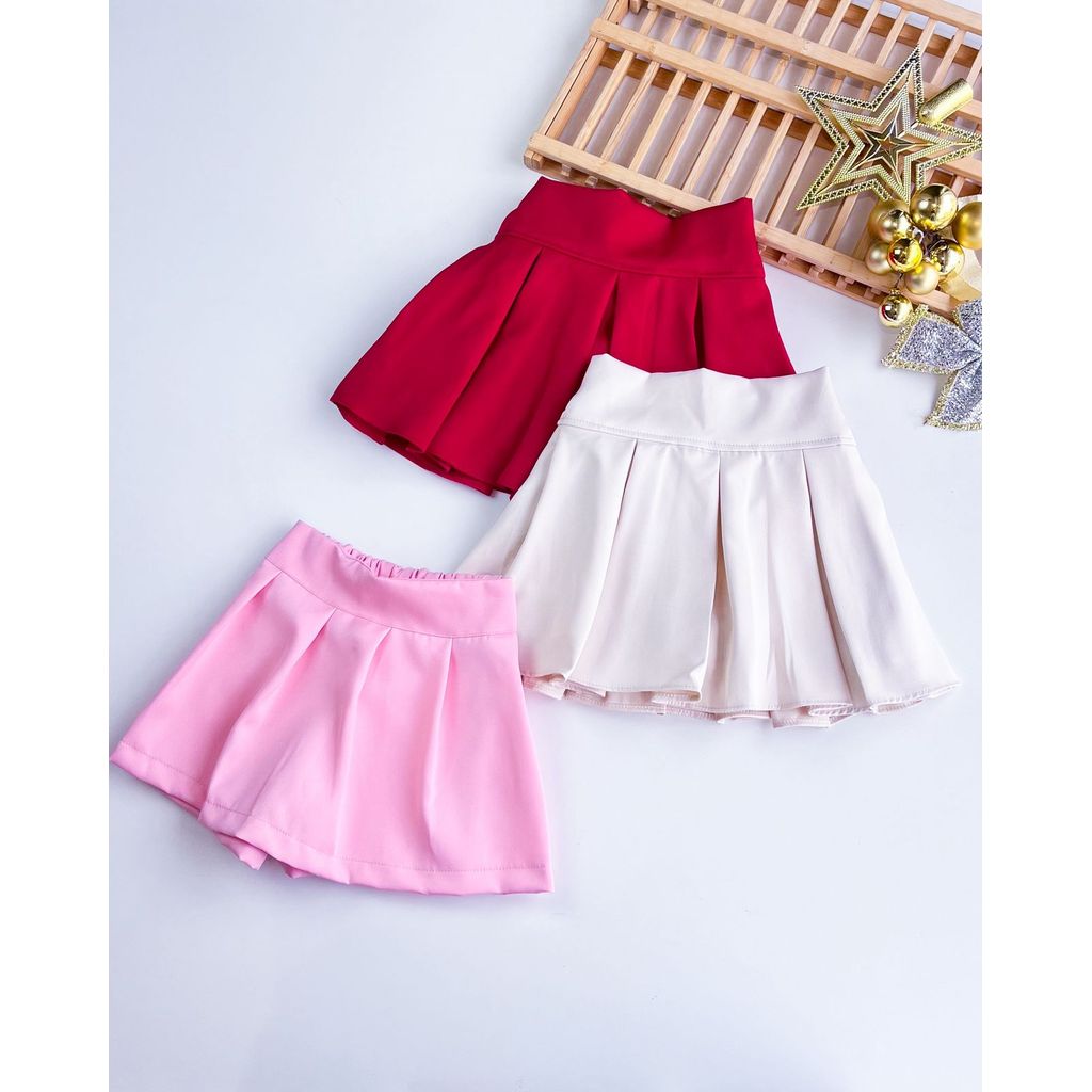 SAIA SHORT INFANTIL PLISSADA MEGHAN 4 A 10 ANOS | Shopee Brasil