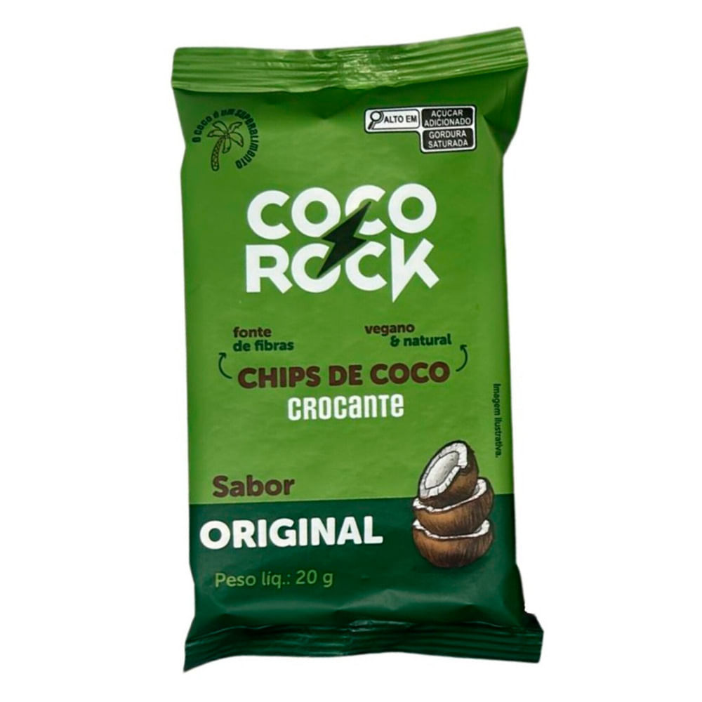 Chips de Coco Crocante Coco Rock Sabor Original 20g | Shopee Brasil