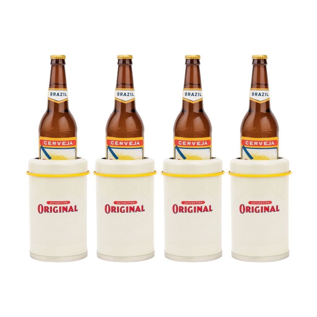 Kit 4 Cervegela Porta Garrafa 600ml Antarctica Original Alumínio ...
