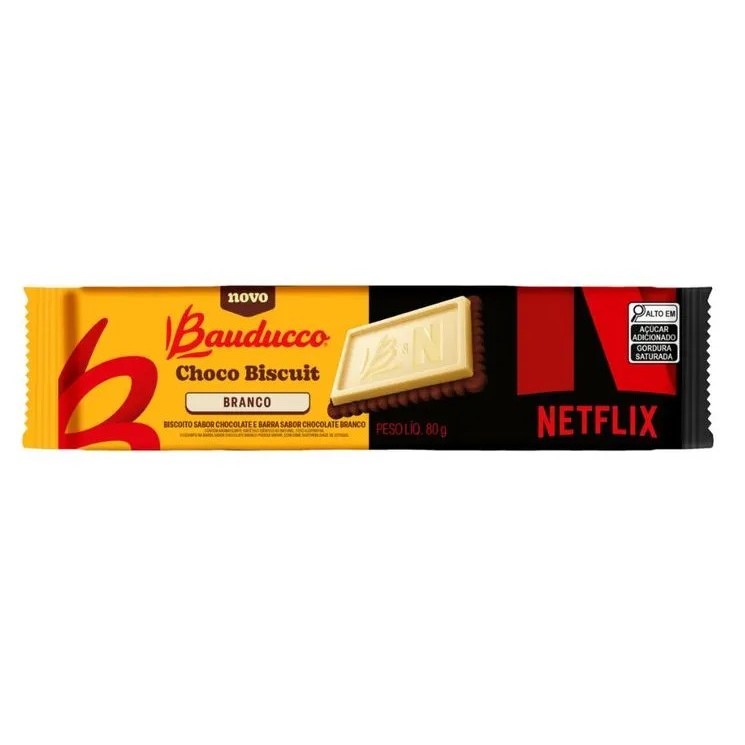 Choco Biscuit Bauducco Netflix Chocolate Branco 80g Biscoito Chocolate e Topo de Chocolate ...