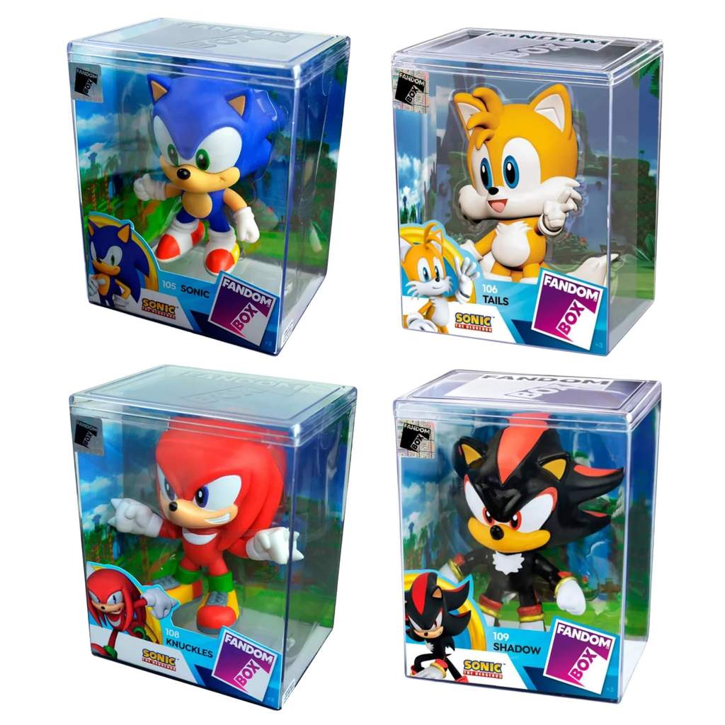 COMP Kit 4 Bonecos Colecionáveis Fandom Box Turma do Sonic: Sonic ...