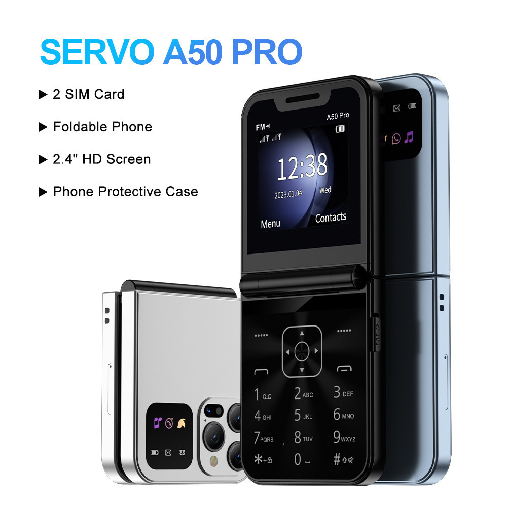 SERVO A50 PR0 Flip Cellular Dual SIM 2G Rede Lista Negra Gravação De ...