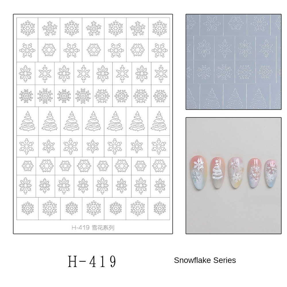 Adesivos Transparentes Vazados Para Unhas Em Formato De Floco De Neve ...