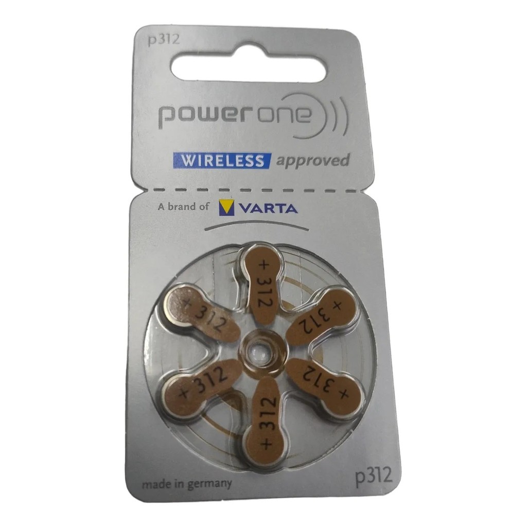 Bateria P312 Auditiva Powerone 19 Unidades Cartelas C/ 6 Preto | Shopee ...