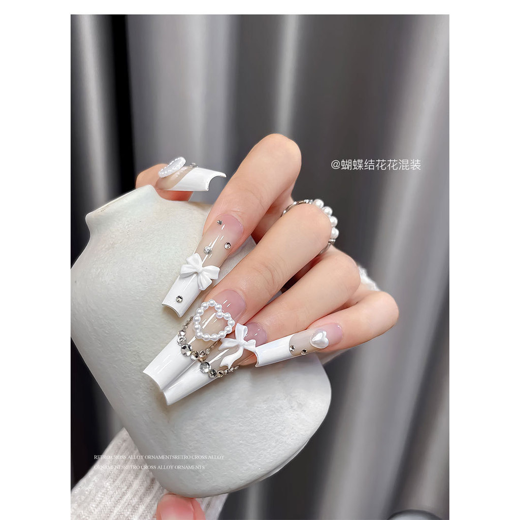 Acessórios de nail art mistos com laço, coração e flor de cinco pétalas ...