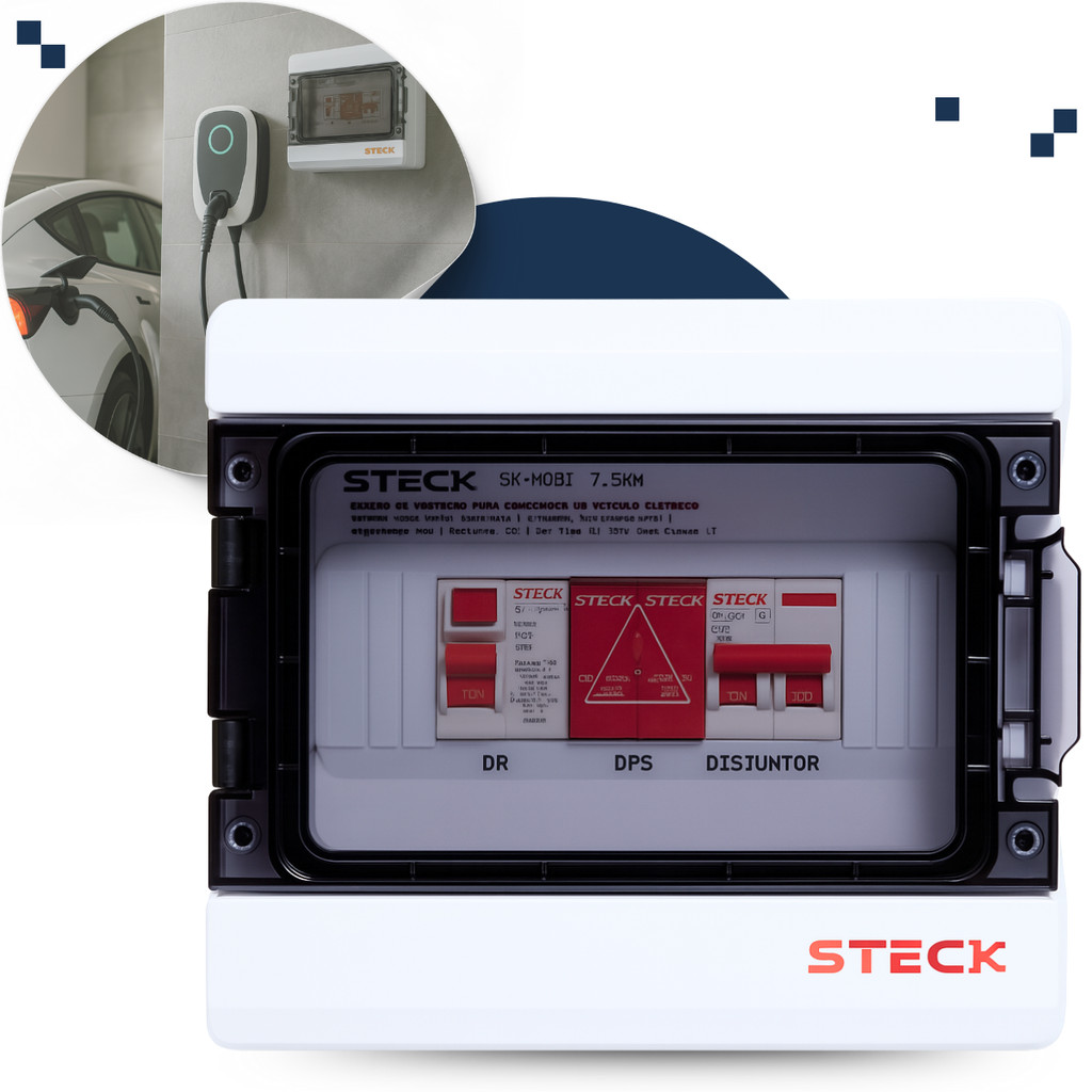 Quadro Protetor Carregador Veícular Wallbox Steck Mobi Box 220v 7.5KW ...