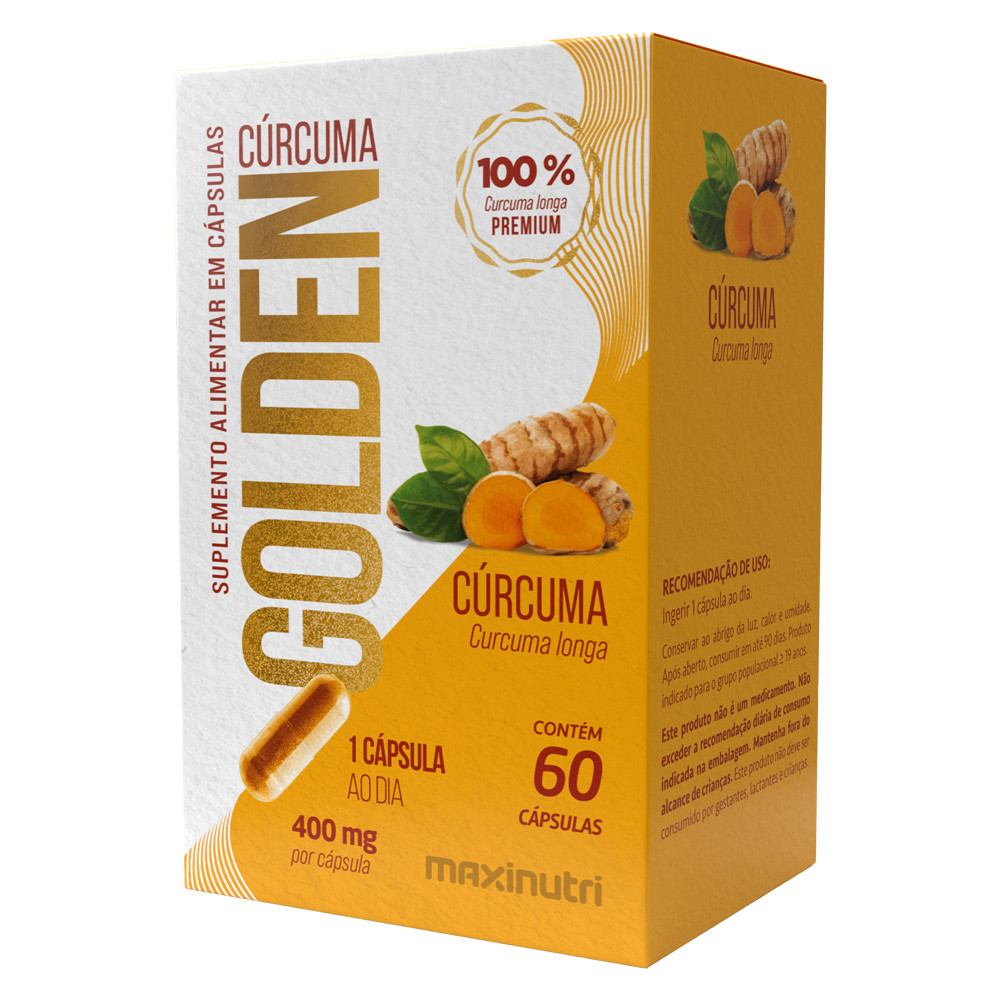 Curc Golden 400mg Cúrcuma Longa 60 Cápsulas Maxinutri | Shopee Brasil