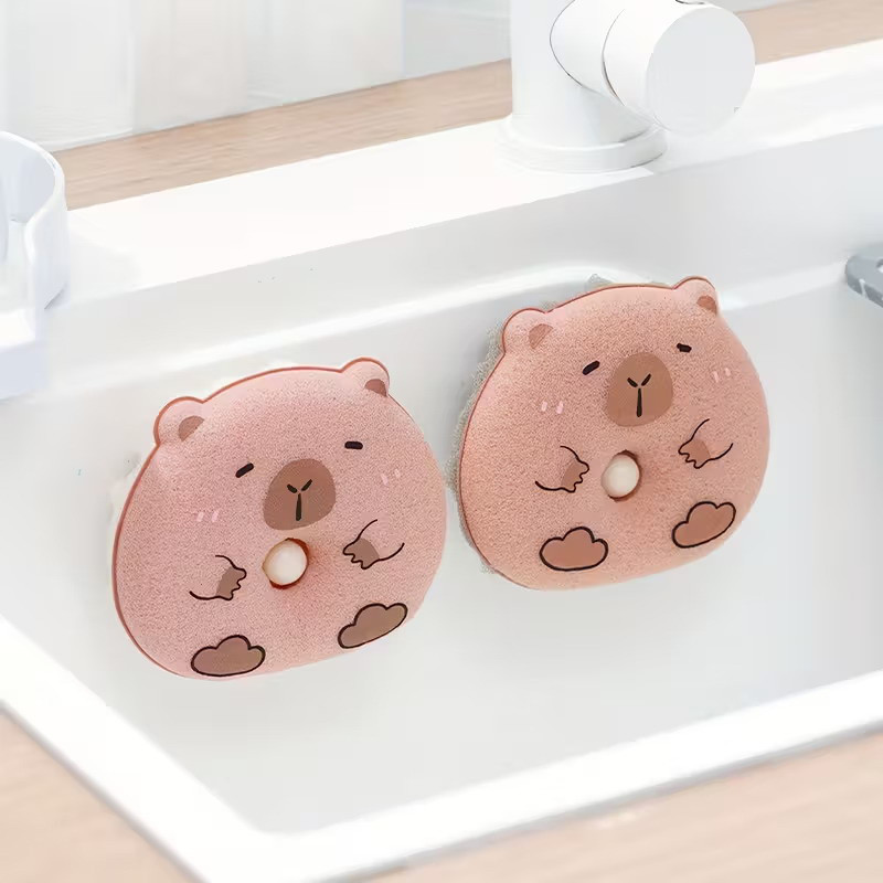 [fol] 1/2pcs Esponjas De Prato De Capivara De Dupla Finalidade Para ...