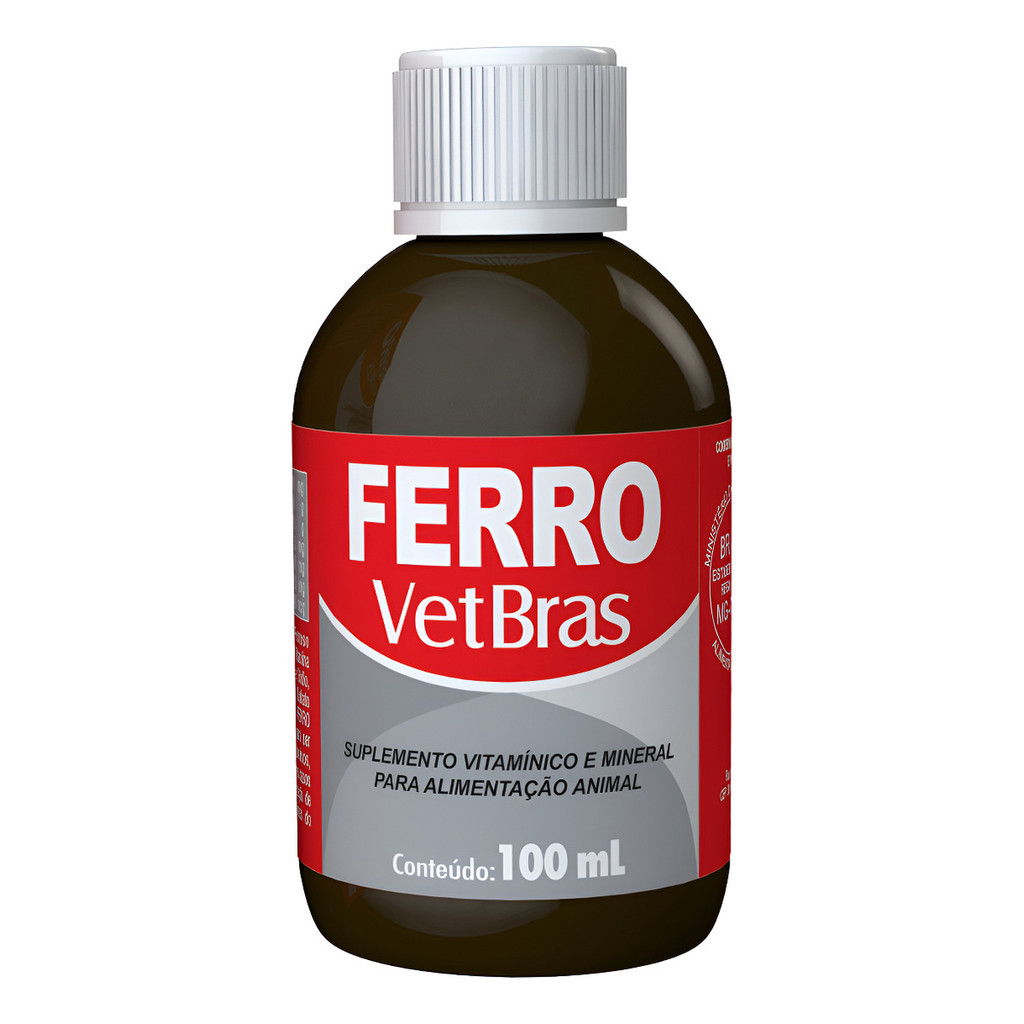 Ferro VetBrás 100mL Suplemento Vitamínico e Mineral para Aves Bovinos ...