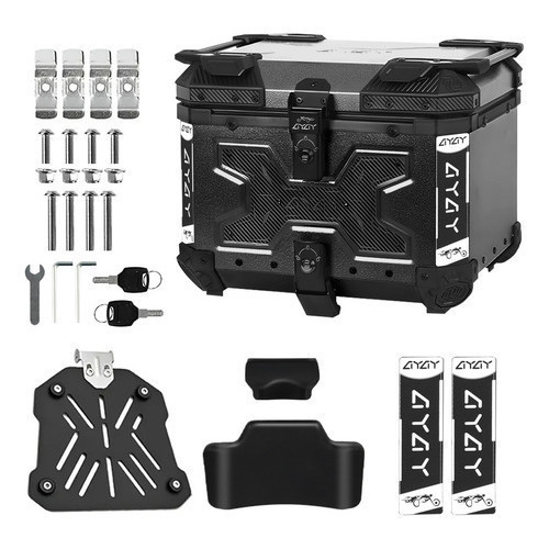 Baú Moto Top Case Traseiro 45 L + Base + Encosto Big Trail | Shopee Brasil