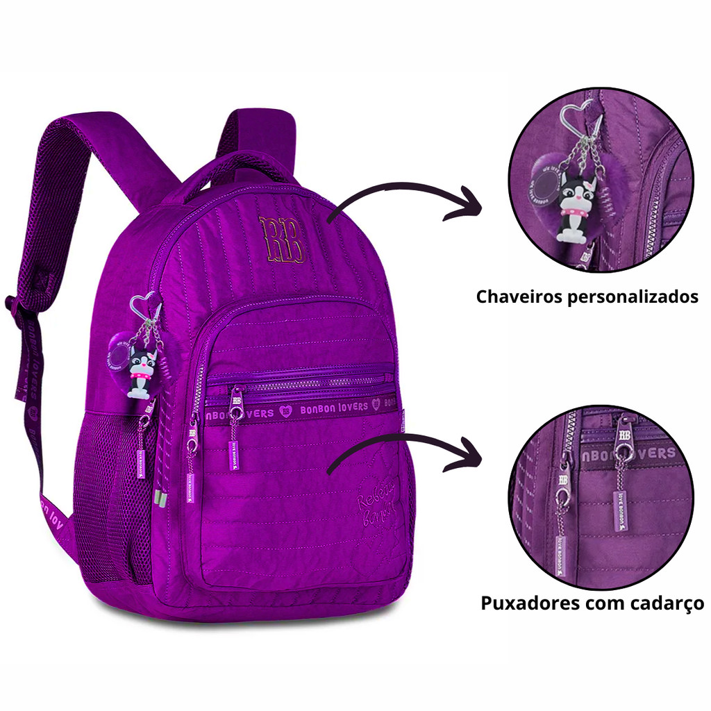 Kit Mochila de Costas e Estojo Rebecca Bonbon Sweet Dreams -Clio Style ...