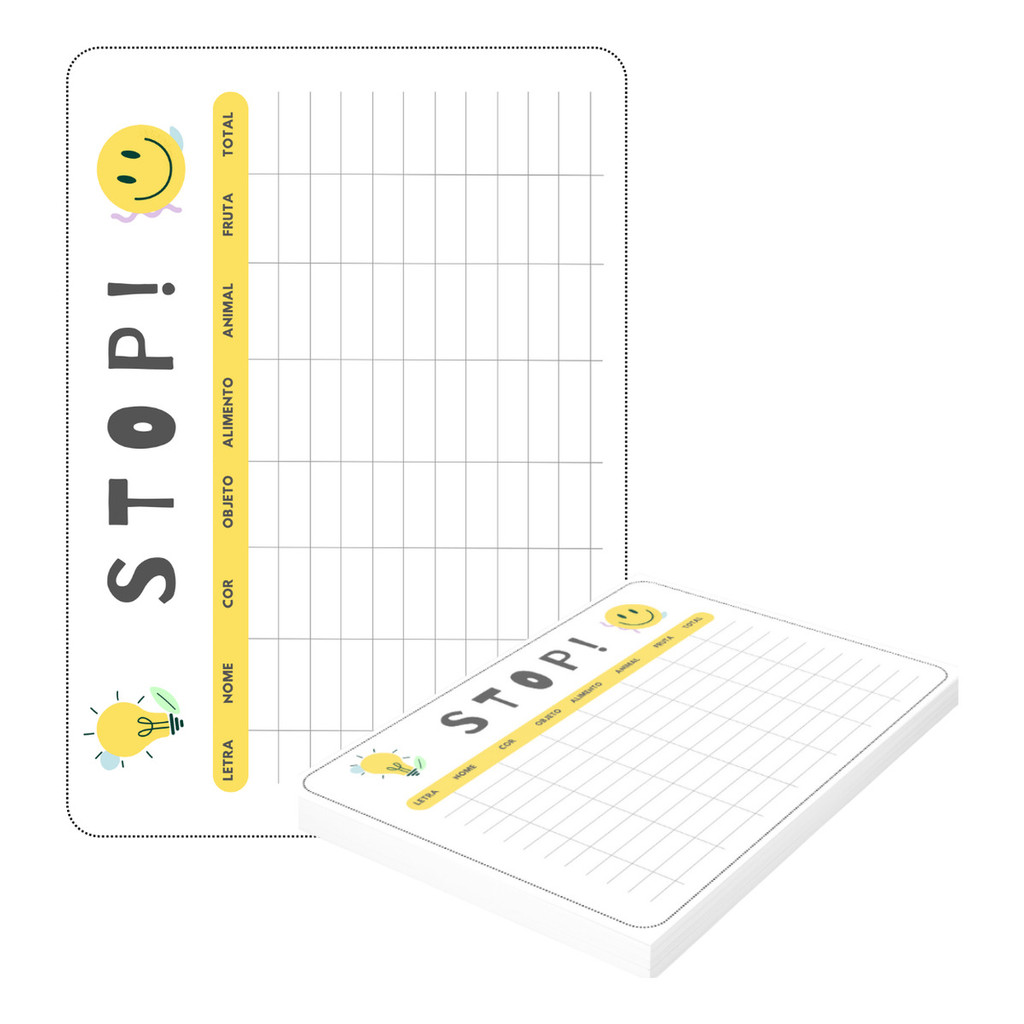 Jogo STOP Adedanha 50 Folhas | Ideal para Festas, Aulas e Momentos de ...