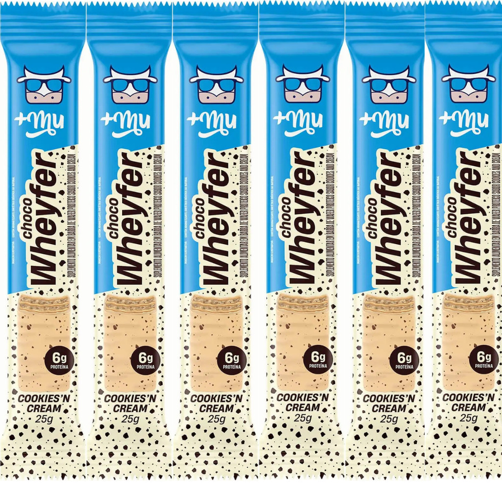 KIT 6 CHOCO WHEYFER COOKIES´N CREAM CROCANTE 6G DE PROTEINA 25G +MU | Shopee Brasil