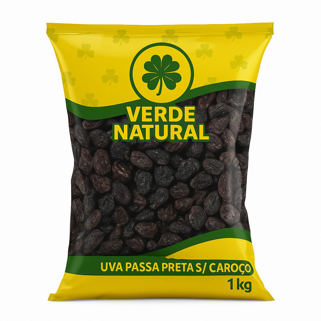 Uva Passa Preta S/ Caroço 1Kg - Verde Natural | Shopee Brasil