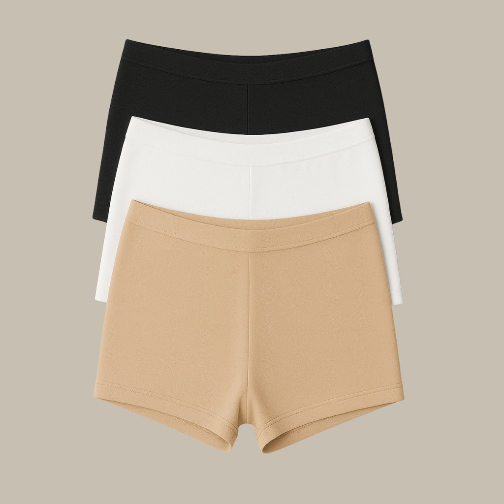 Kit Com 3 Micro Shorts Macio Invisivel Segunda Pele Curto | Shopee Brasil