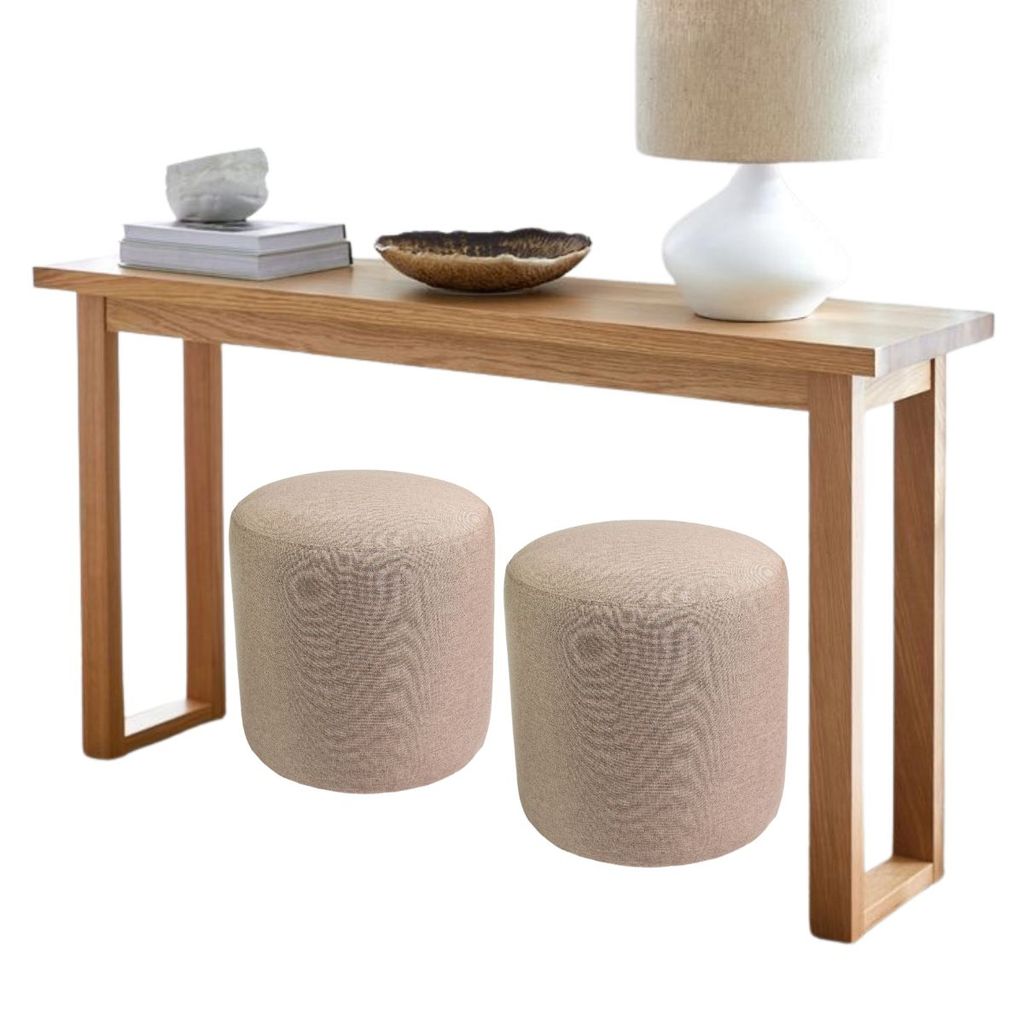 Kit 2 Puff Decorativo Duna Puffe Tecido Linho | Shopee Brasil