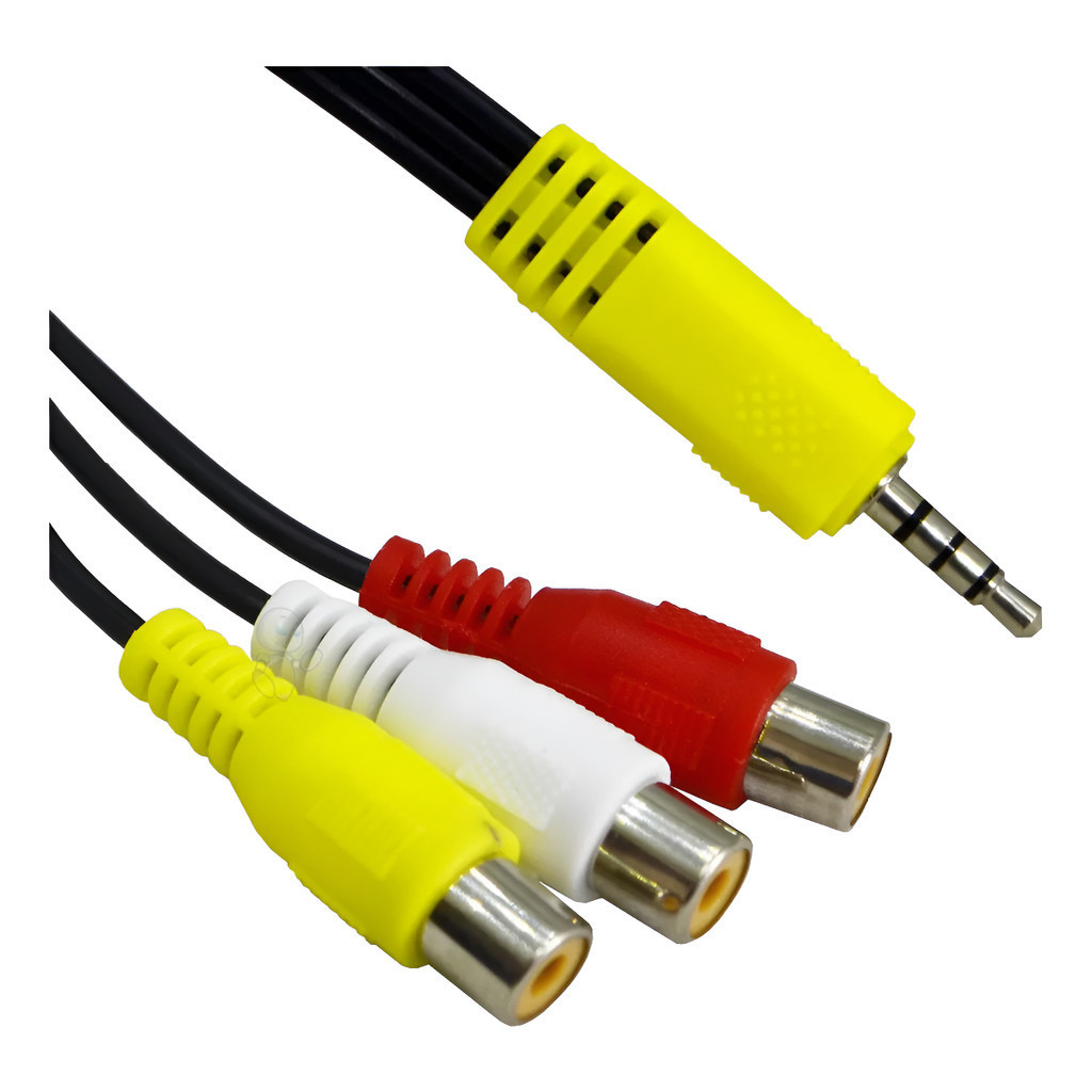 Cabo Cabinho Adaptador Para Tv Led Av 3 Rca Para P2 / P3 10cm 100% ...