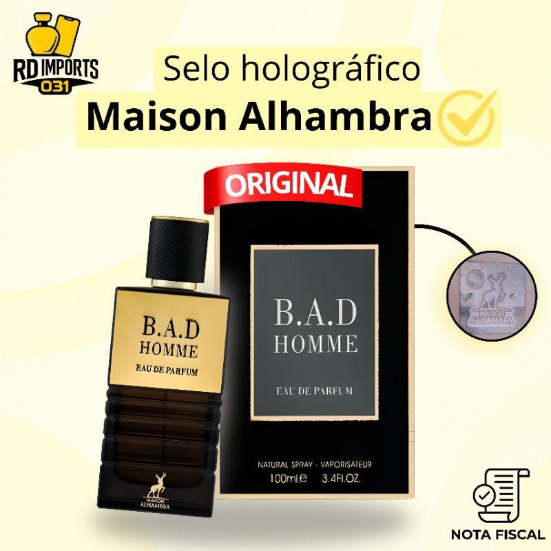 Perfume Árabe Bad Homme Maison Alhambra Masculino Edp 100ml - Original ...