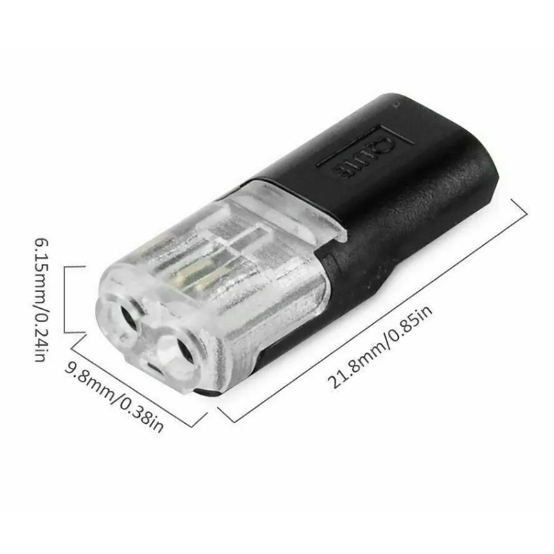Quick Wire Connectors Double Plug-in Terminals 2 Pin 2 Way Copper ...