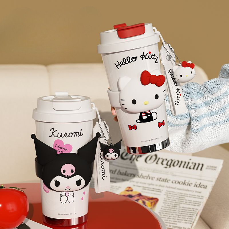 Garrafa De Água Sanrio Hello Kitty Kuromi Com Canudo-Xícara De Café ...