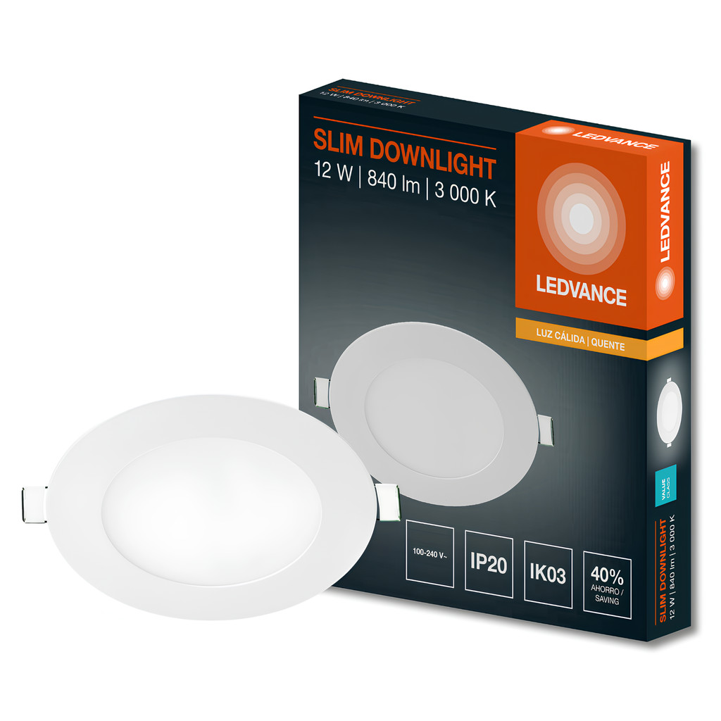 Luminaria Led Embutir Rd Slim 17Cm 12W 3000K 840Lm Ledvance | Shopee Brasil