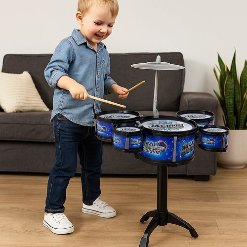 Mini Bateria Infantil Brinquedo Musical 5 Tons Percussao Educativo ...