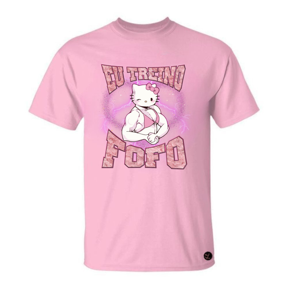 Camiseta Eu Treino Fofo Hello Kitty Musculosa Academia Unissex ...