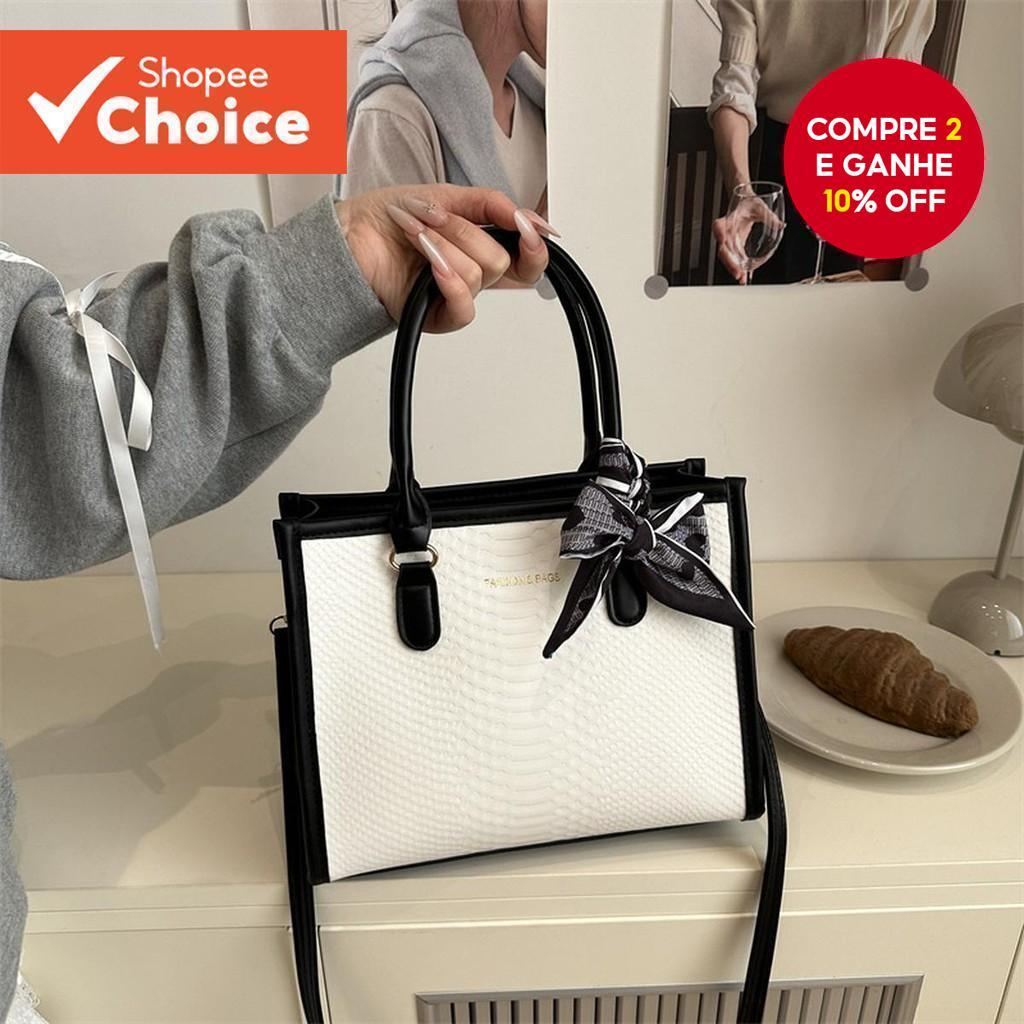 Bolsa Feminina Casual Lisa Elegante E Simples Com Laço Prático De Ombro ...