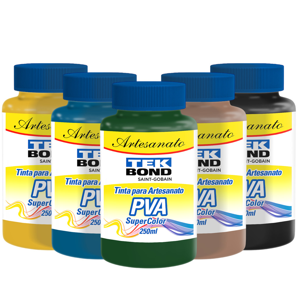 Tinta PVA TekBond Super Color 250ml - MDF, Gesso, Madeira e EVA ...