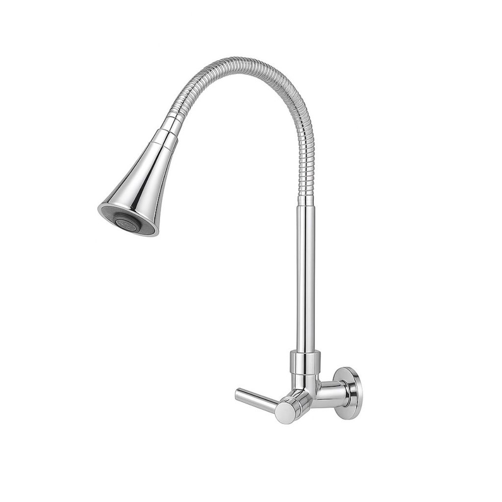 Torneira de Parede Base Redonda em ABS Cano Cone Cromado | Shopee Brasil