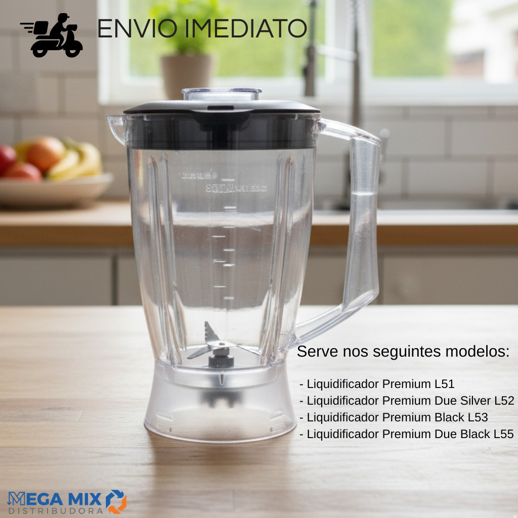 Copo Liquidificador Mondial Premium Black Due Silver L-51 ao L-55 ...