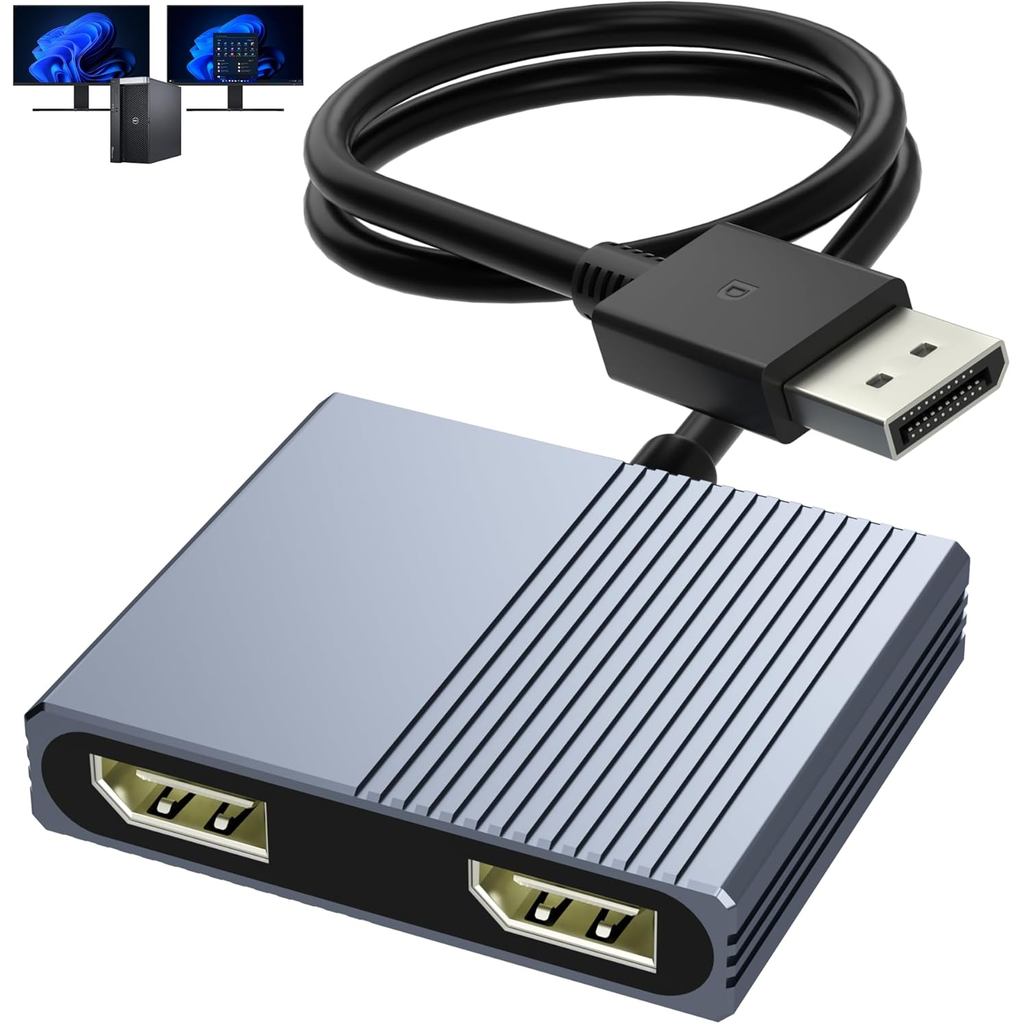 Divisor de Porta de Exibição para Monitores Duplos, Adaptador ...