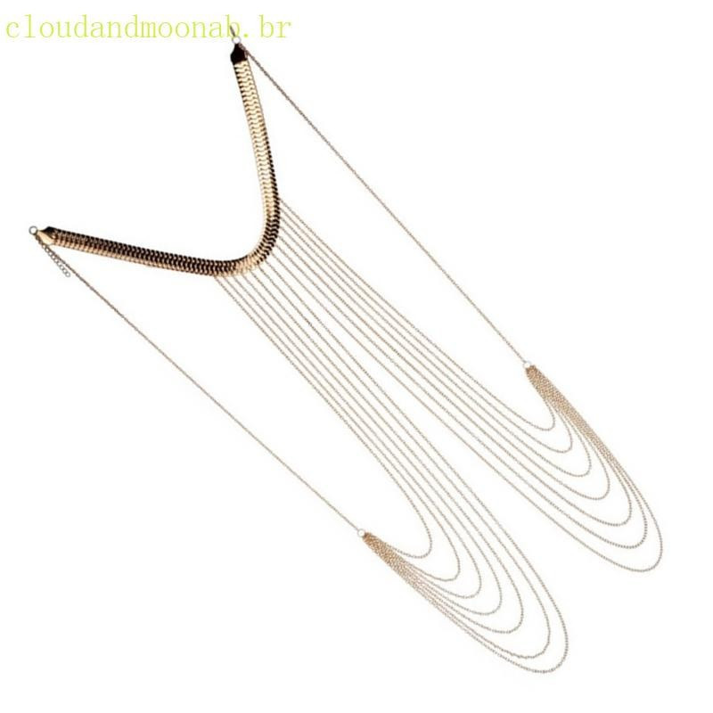 CLO Adulto Corpo Corrente Borlas Peito Colar Biquíni Jóias Para Boate ...