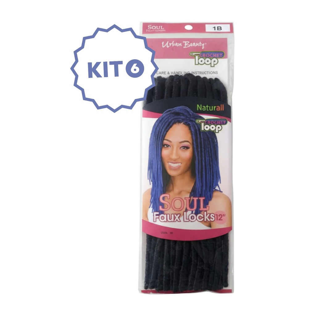 Kit 06 Aplique Crochet Braids Soul Faux Locs 30cm | Shopee Brasil