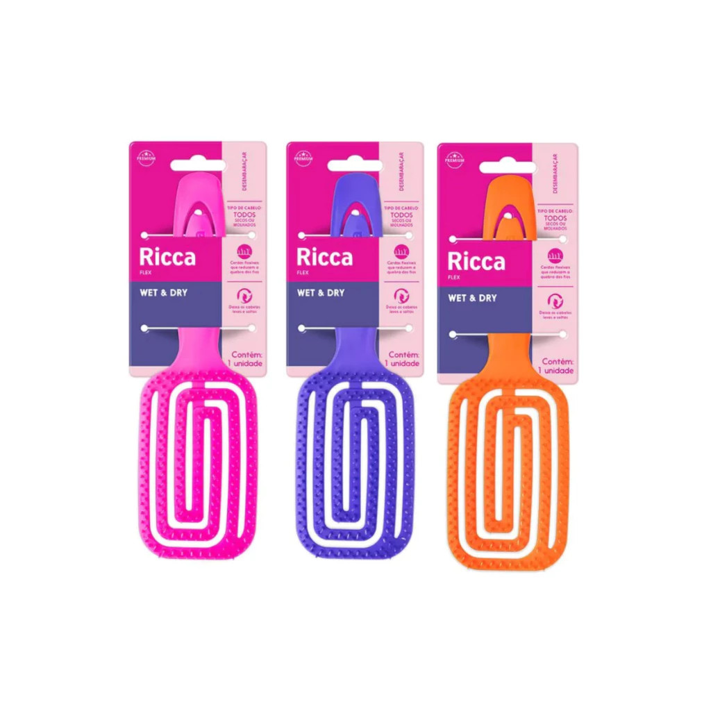 Ricca Escova Flex Fast Dry Escolha a sua | Shopee Brasil
