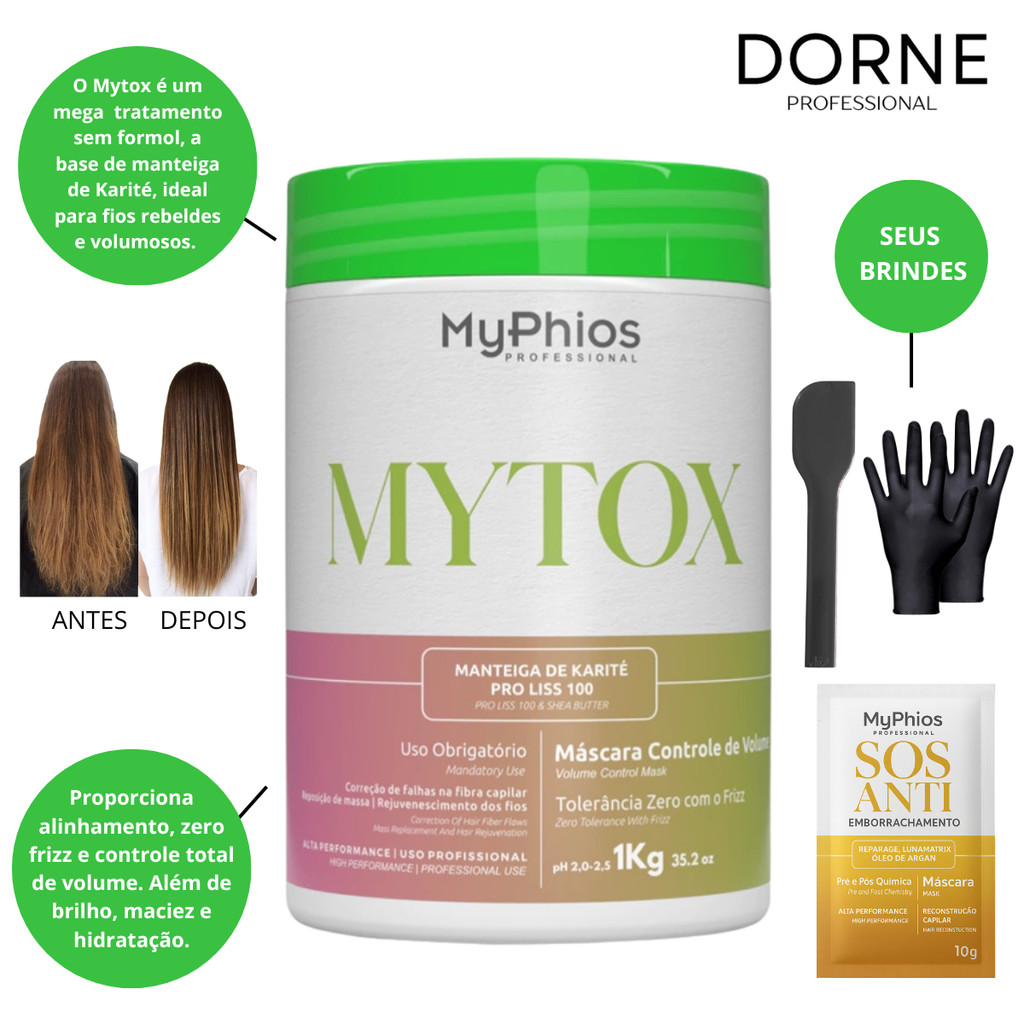 Myphios Mytox Antifrizz 1 kg - Efeito Liso Sem formol | Shopee Brasil