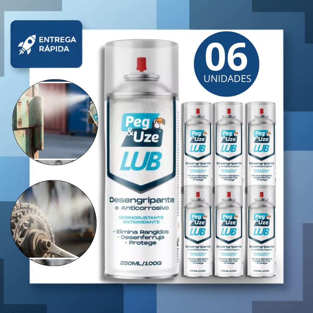 Desengripante Óleo Antiferrugem Spray Lubrificante Multiuso 250ml - Peg ...