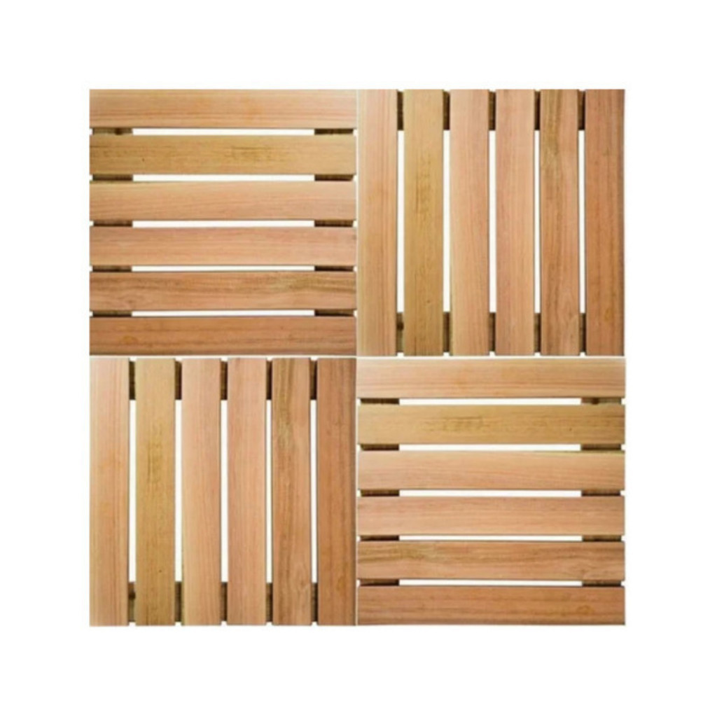 Piso Deck de Madeira Modular 30x30cm Kit 25 Montagem Rápida | Shopee Brasil