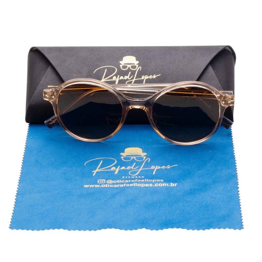Óculos de Sol Rafael Lopes Eyewear CY010 49-10-140 C4 Honey Eclipse ...