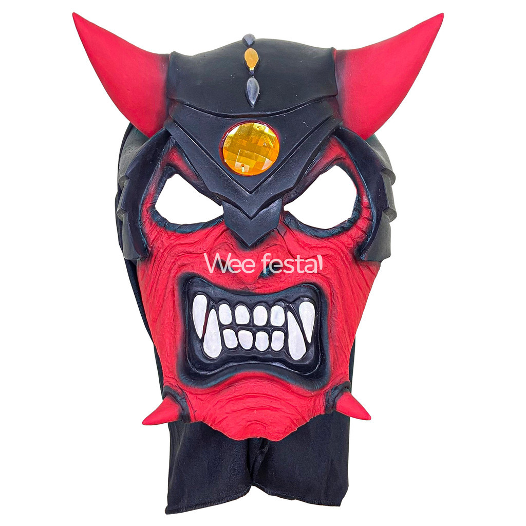 Máscara Látex Capuz Diabo Lucifer Demonio Capeta Festa Fantasia ...